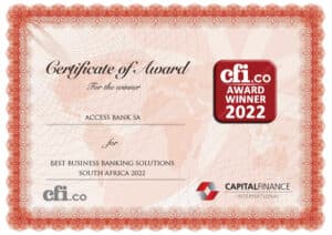 Access Bank Wins Best Business Banking Award in SA