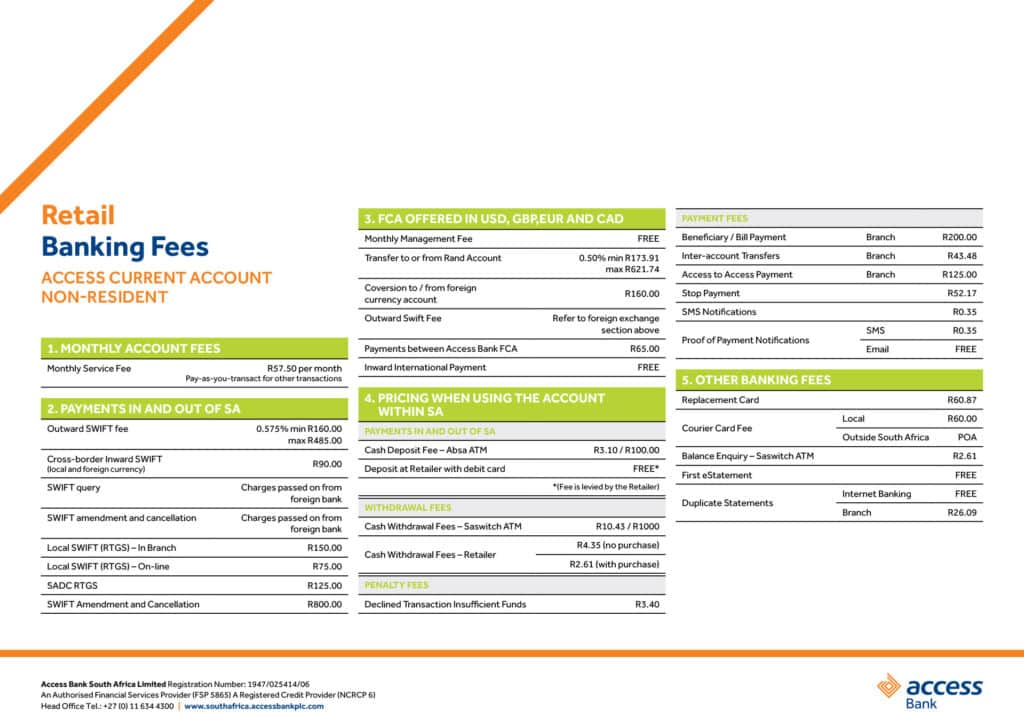 Rates & Fees - Access Bank South Africa